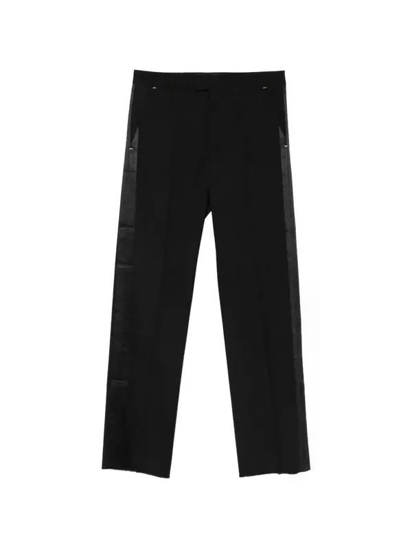 LES HOMMES Satin-stripe Tailored Trousers - Black