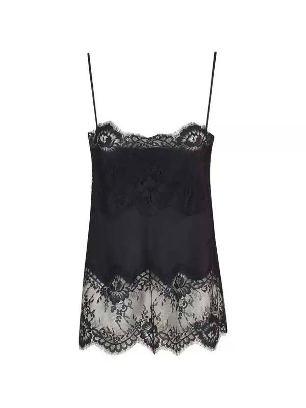 HERSKIND Lace-detail Sleeveless Top - Black