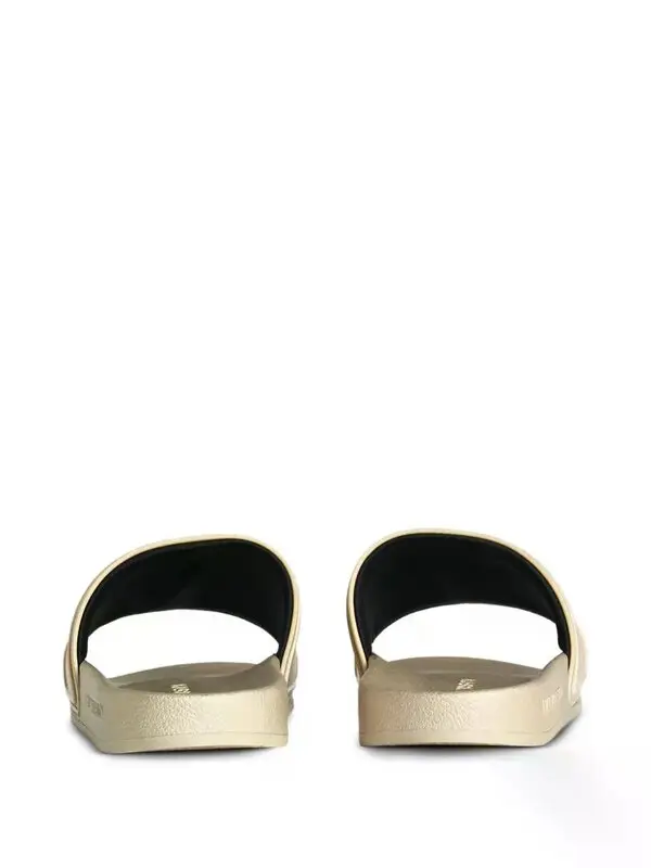 Karl Lagerfeld Embossed Logo Slides - Gold