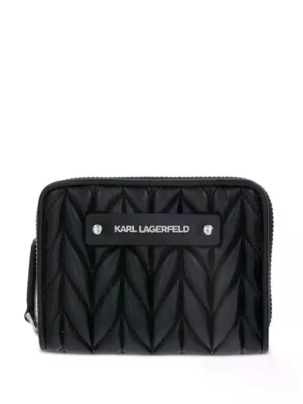Karl Lagerfeld Quilted Logo-plaque Wallet - Black