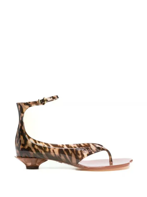 Chloé Leopard-print Sandals - Brown