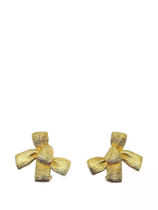 Dior 1980s Bow Clip-on Earrings - Gold