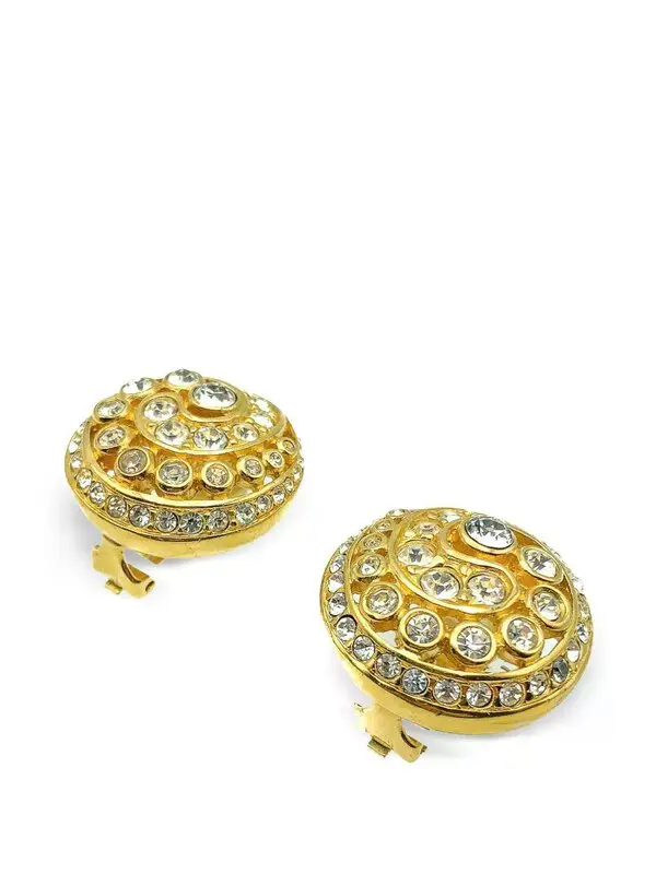 Dior 1980s -tone Crystal Swirl Clip-on Earrings