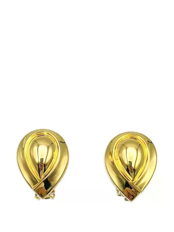 Dior 1980s Teardrop Clip-on Earrings - Gold