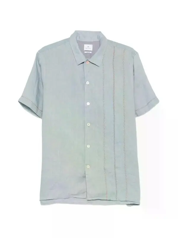 Paul Smith Embroidered-detail Short-sleeve Shirt - Blue