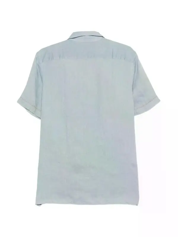 Paul Smith Embroidered-detail Short-sleeve Shirt - Blue