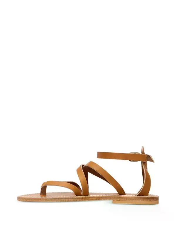 K.JACQUES Epicure Multi-strap Leather Flat Sandals - Neutrals