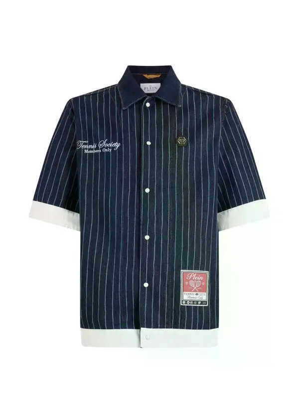 Philipp Plein Shortsleeve Denim Overshirt Tennis