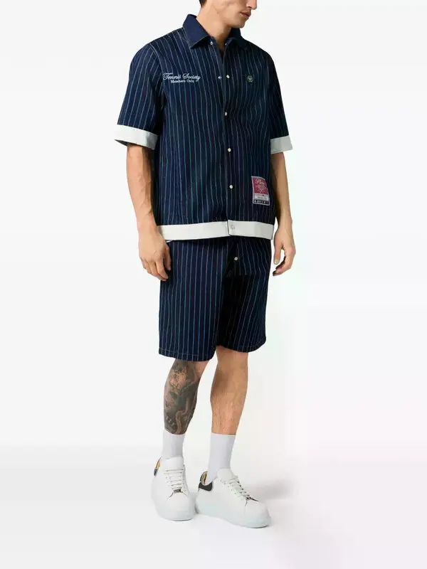 Philipp Plein Shortsleeve Denim Overshirt Tennis