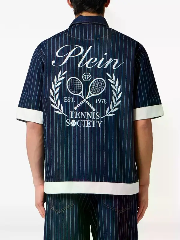 Philipp Plein Shortsleeve Denim Overshirt Tennis