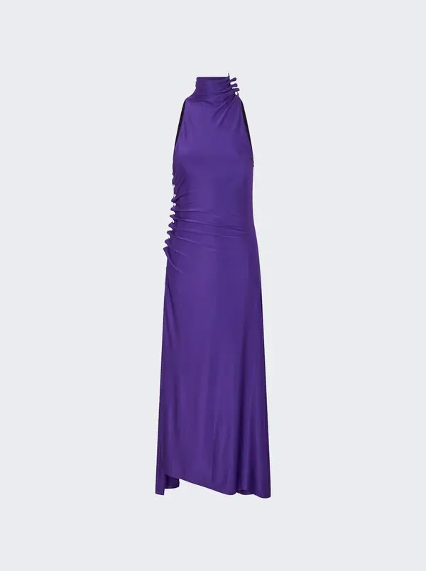 Rabanne Midi Draped Jersey Dress - Purple