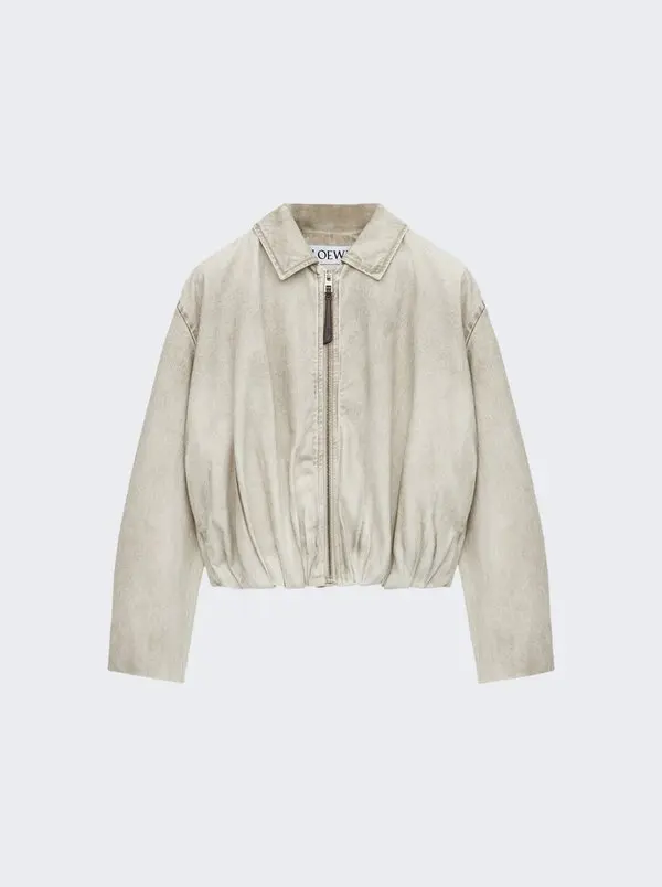 Loewe Draped Cotton Jacket - Gray