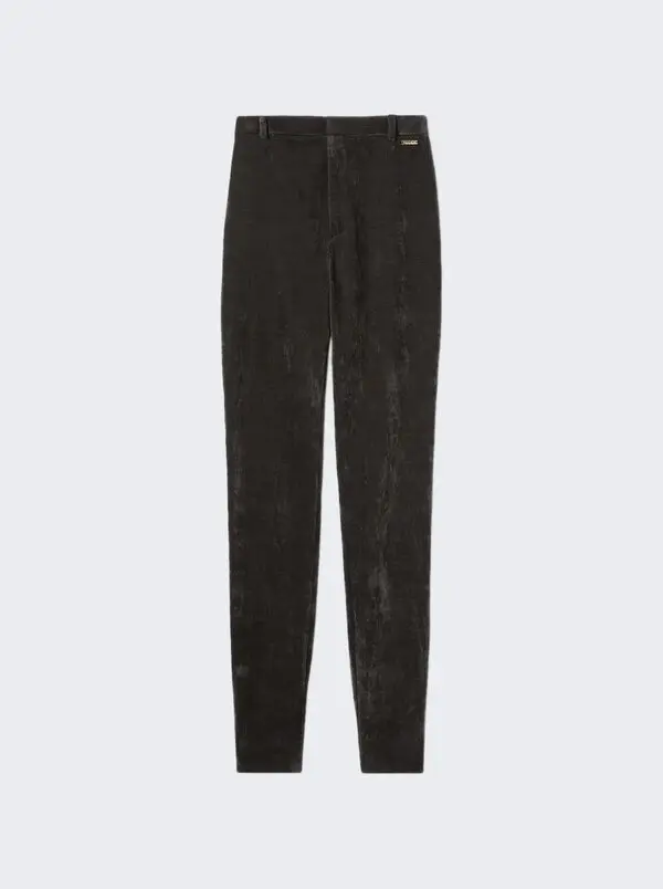 Gucci Stretch Velvet Slim Leg Pants - Black