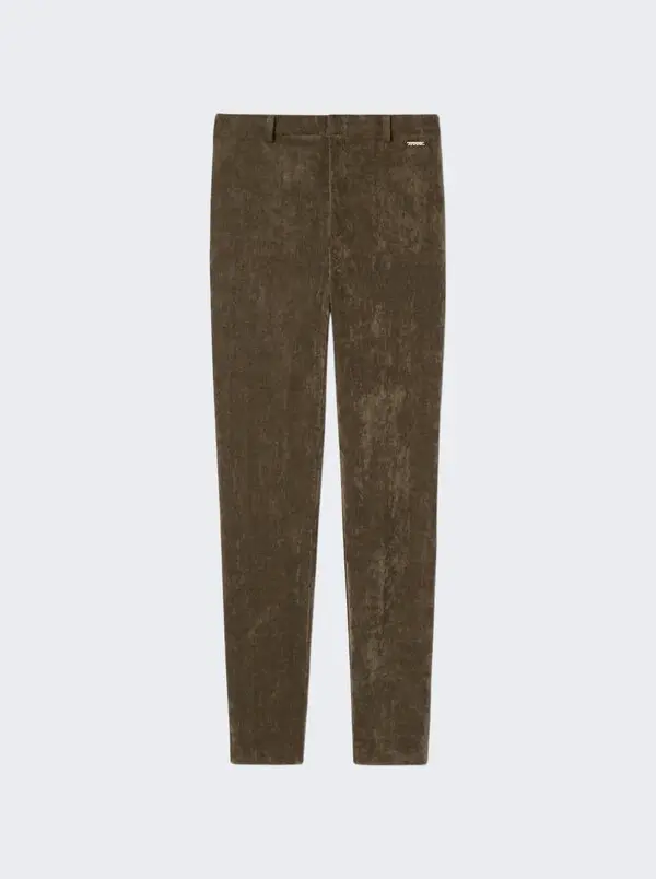 Gucci Stretch Velvet Slim Leg Pants - Brown