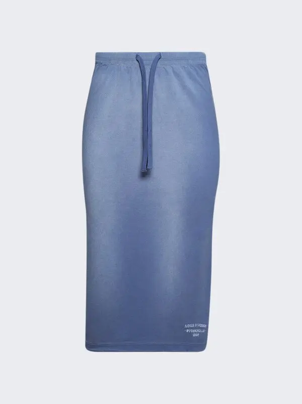 Acne Studios Midi Length Skirt With Logo - Navy