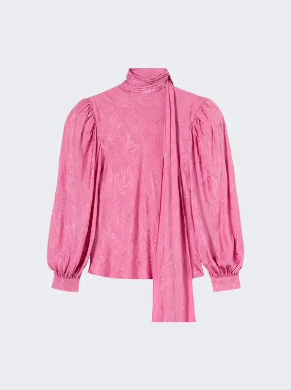 Gucci Roses Crepe Satin Blouse - Purple