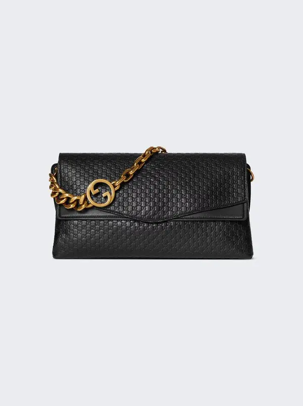 Gucci Embossed Shoulder Bag With Chain