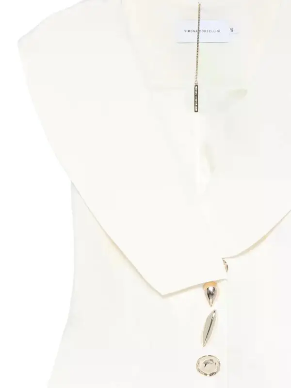 SIMONA CORSELLINI Sculpted-button Waistcoat - White