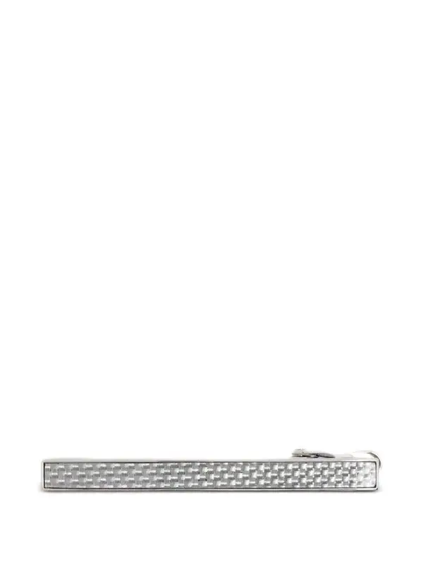 Tateossian D-shape Patterned Tie Clip - Silver