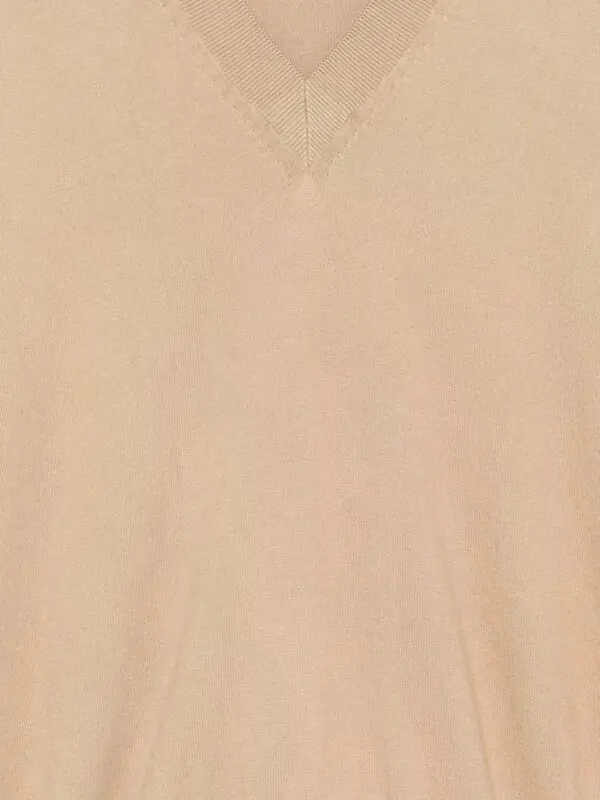 NUDE Tie-cuff V-neck Sweater - Neutrals