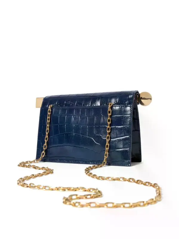 Jacquemus Small Rond Carré Clutch With Croc-effect Texture And Gold-tone Hardware
