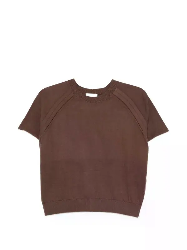 NUDE Ribbed-trim Short-sleeve Top