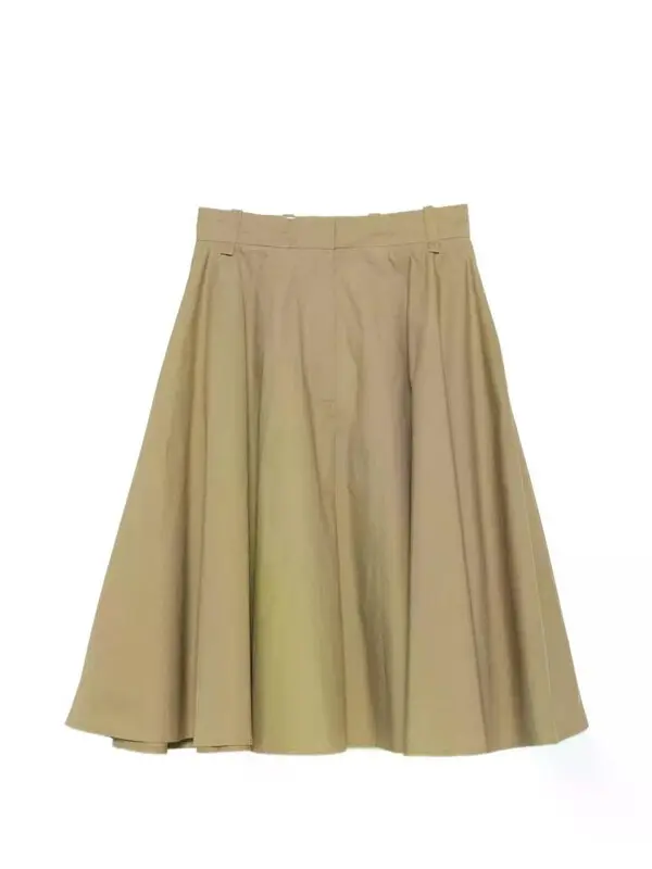 NUDE Pleated Flared Midi Skirt - Green