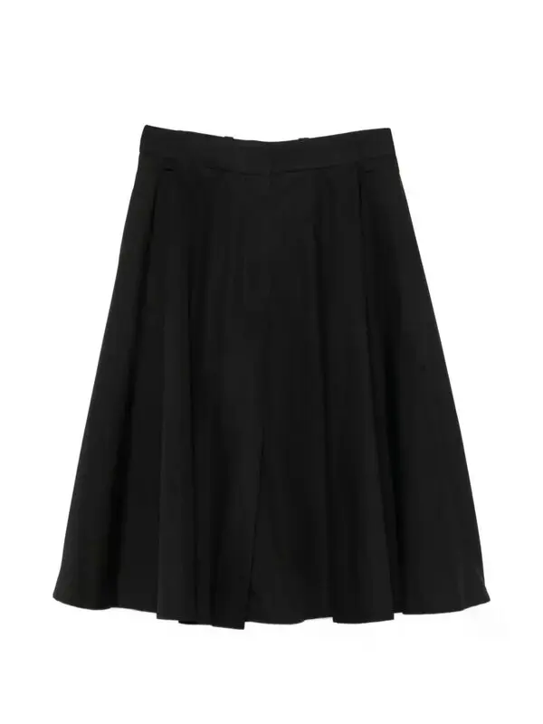 NUDE Pleated A-line Midi Skirt - Black
