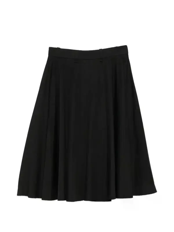 NUDE Pleated A-line Midi Skirt