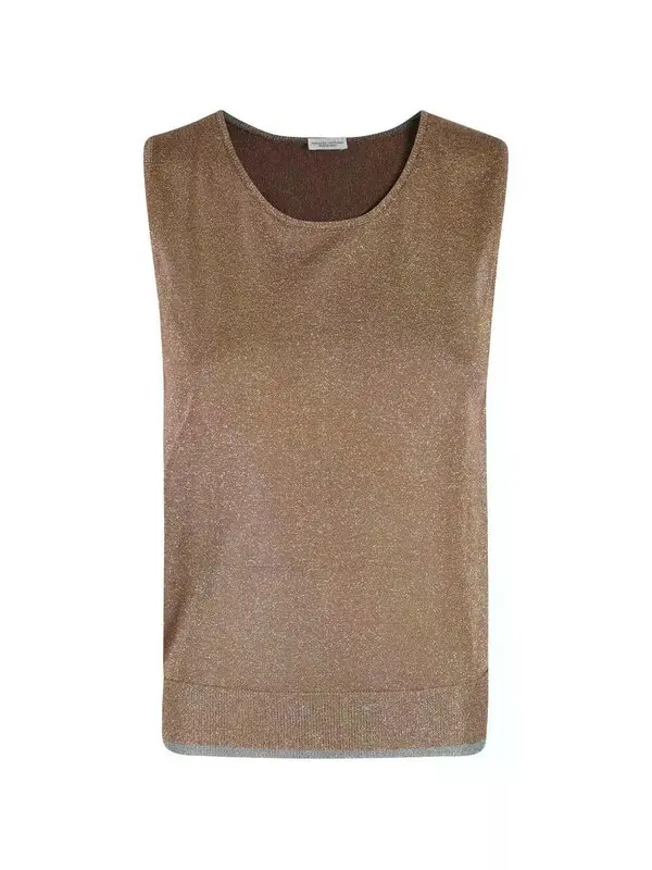 ROBERTO COLLINA Metallic-effect Sleeveless Top - Neutrals