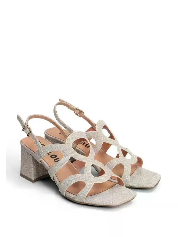 BIBI LOU Glitter-effect Cut-out Sandals - Neutrals