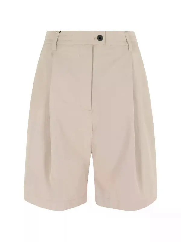 SAVE THE DUCK Pleated Elasticated-waist Shorts - Neutrals