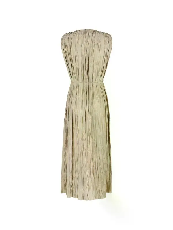 ROBERTO COLLINA Pleated Drawstring Midi Dress - Neutrals