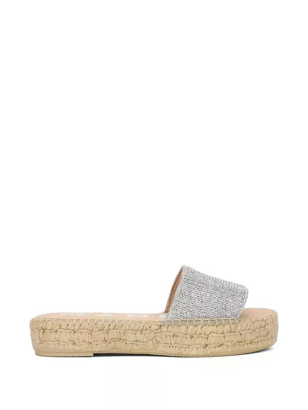 Manebí Glitter Platform Sandals - Silver