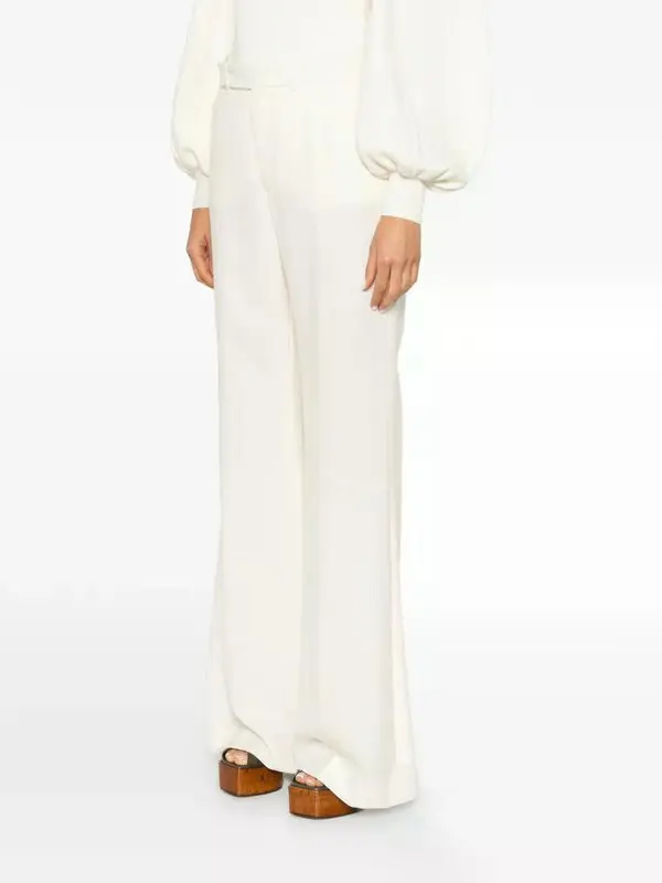 Chloé Pressed-crease Flared Trousers - Neutrals
