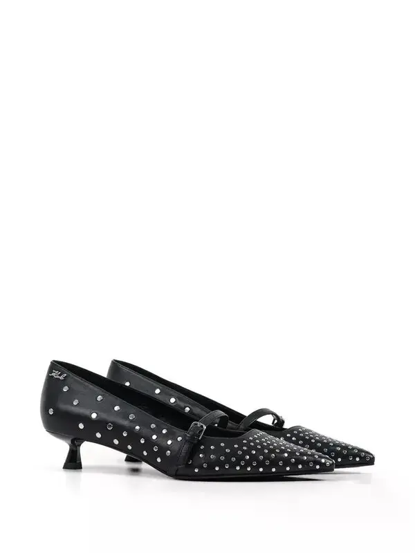 Karl Lagerfeld Stud-embellished Pointed-toe Pumps