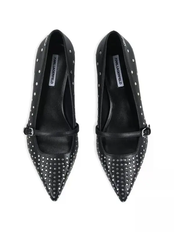 Karl Lagerfeld Stud-embellished Pointed-toe Pumps