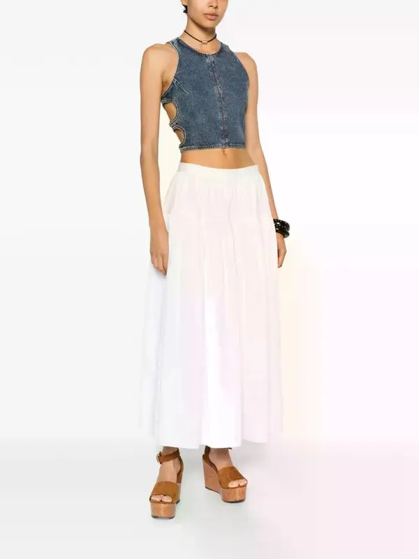 Chloé Acid-wash Cut-out Top - Blue