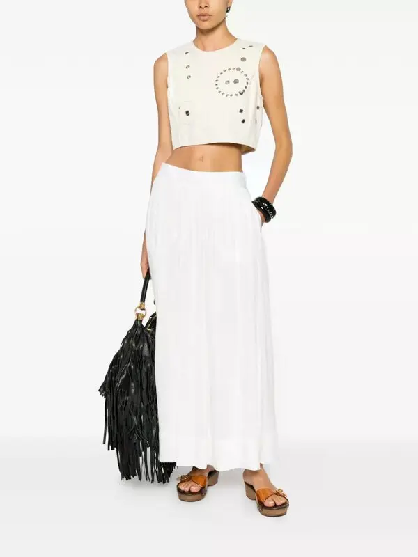 Chloé Stud-embellished Crop Top - Neutrals