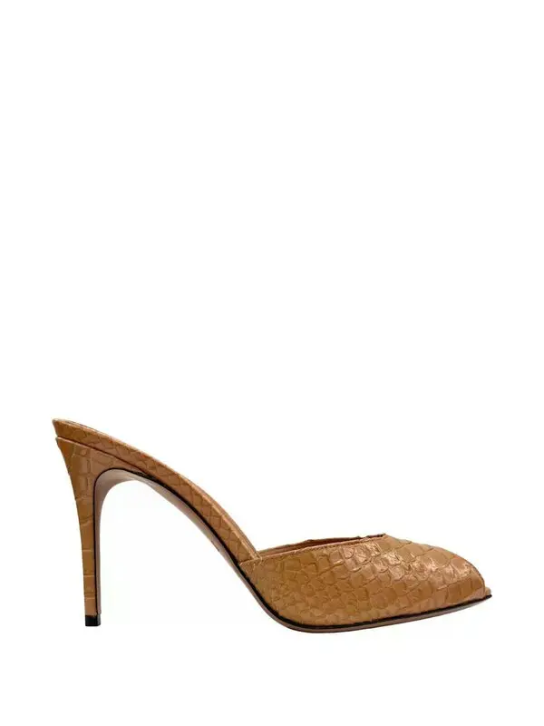 Paris Texas Vera Crocodile-effect Open-toe Sandals - Brown