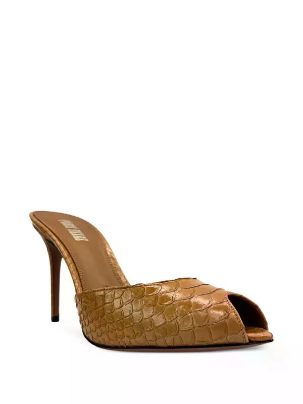 Paris Texas Vera Crocodile-effect Open-toe Sandals - Brown