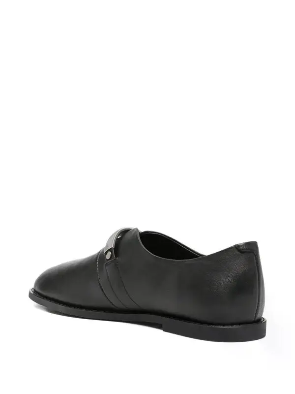 SERGIO MORETTI FIRENZE Metal-bar Leather Loafers