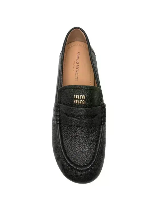SERGIO MORETTI FIRENZE Pebbled Leather Loafers
