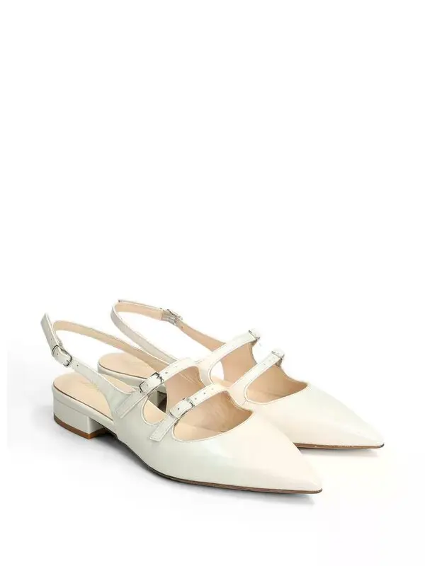 ANNA F. Patent-finish Slingback Flat Pumps