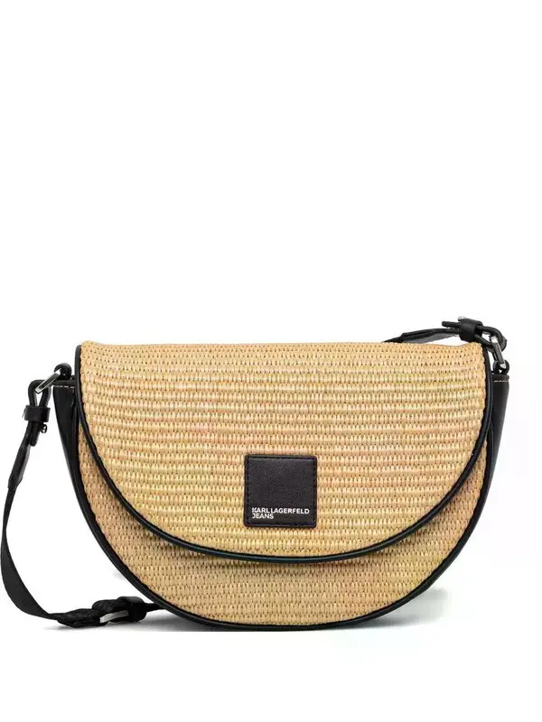 Karl Lagerfeld Raffia Cross Body Bag - Neutrals