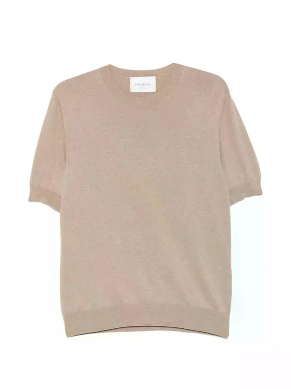 BALLANTYNE Fine Knit Short Sleeve T-shirt - Neutrals