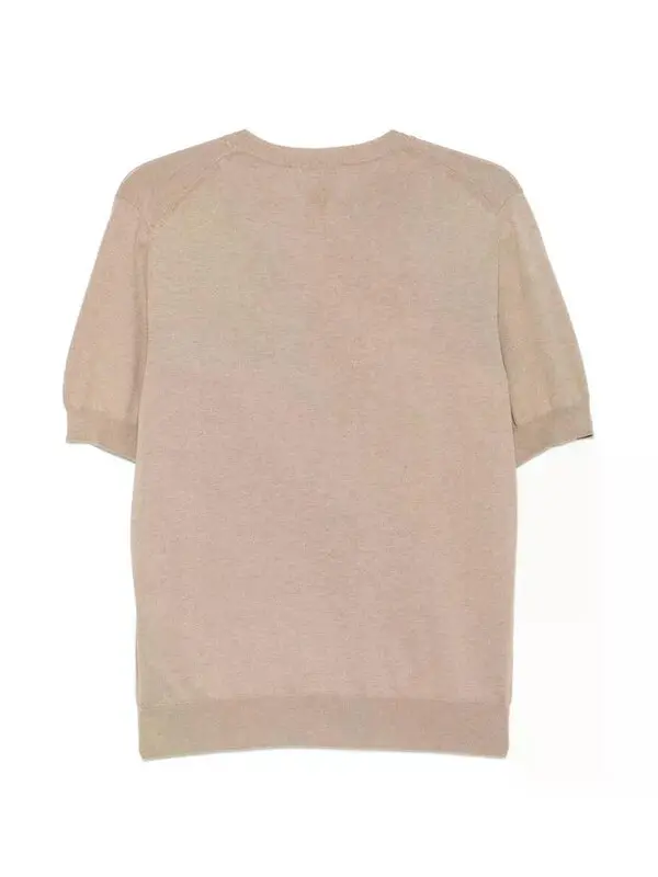 BALLANTYNE Fine Knit Short Sleeve T-shirt - Neutrals