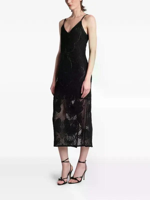 Blumarine Embellished Lace Midi Dress