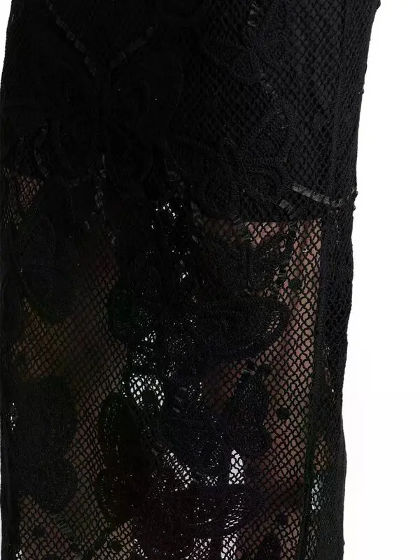 Blumarine Embellished Lace Midi Dress