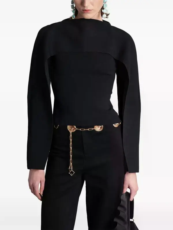 Cult Gaia Alka Cape-overlay Blouse - Black